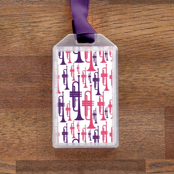 Trumpet Instrument ID Tag or Luggage Tag for Musicians Pink - Etsy