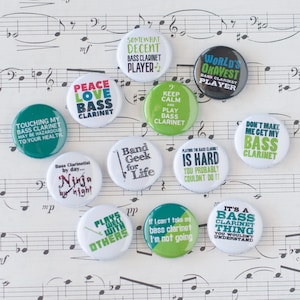 Bass Clarinet Buttons / Music and Marching Band / Set of 12 Clarinet 1 ...