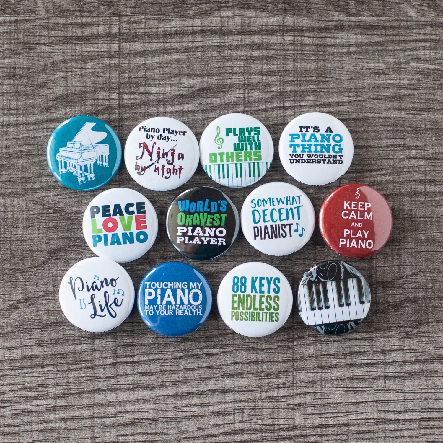 Piano Buttons / Piano Teacher Student Gift / Set of 12 Piano | Etsy New ...