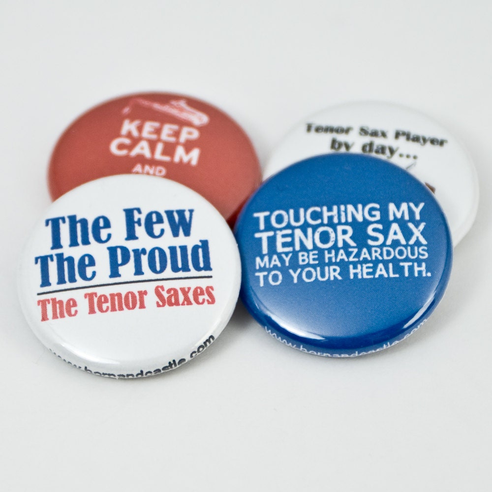 Tenor Sax Ninja Plus Three Pinback Buttons or Magnets - Size One Inch ...