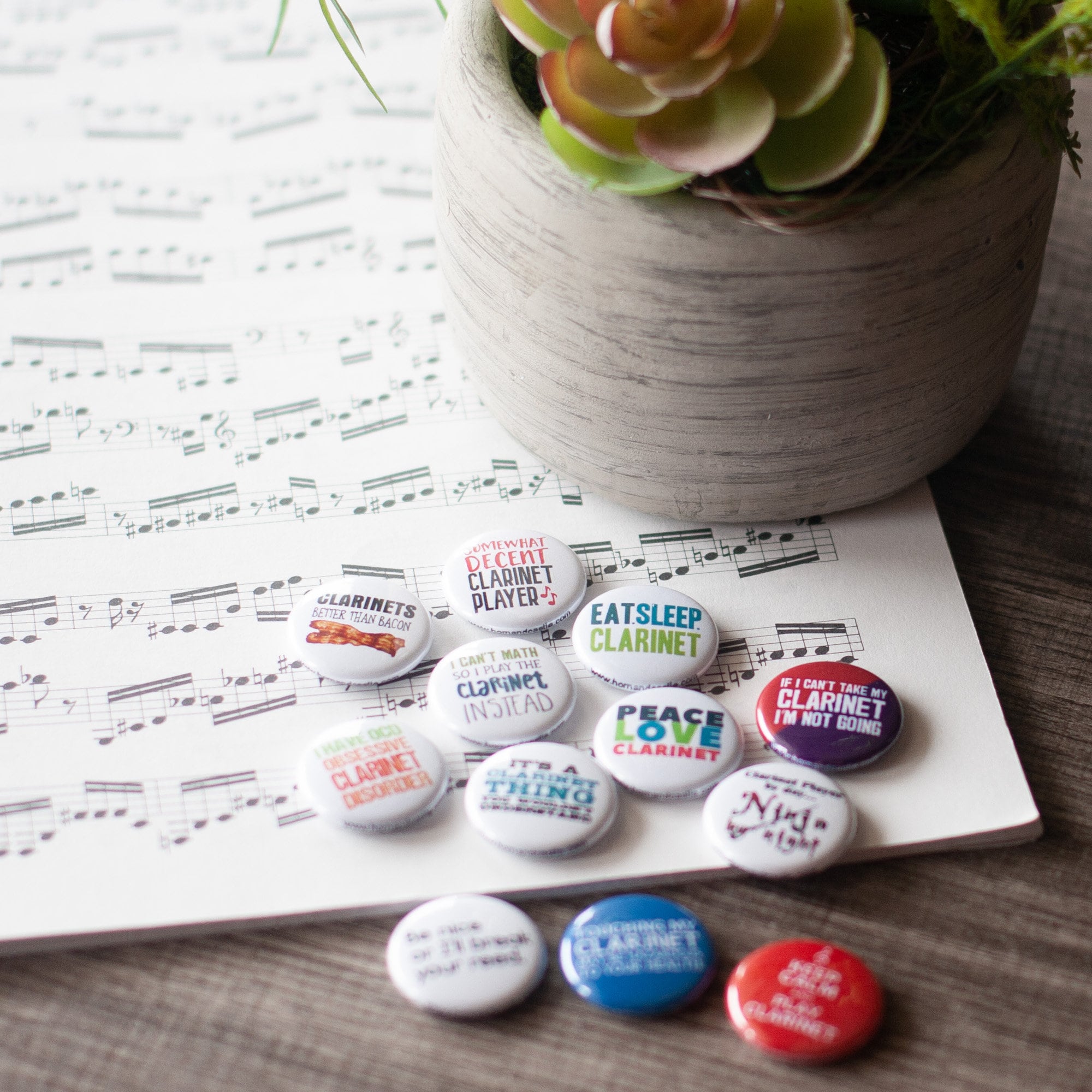 Clarinet Buttons / Music and Marching Band / Set of 12 | Etsy