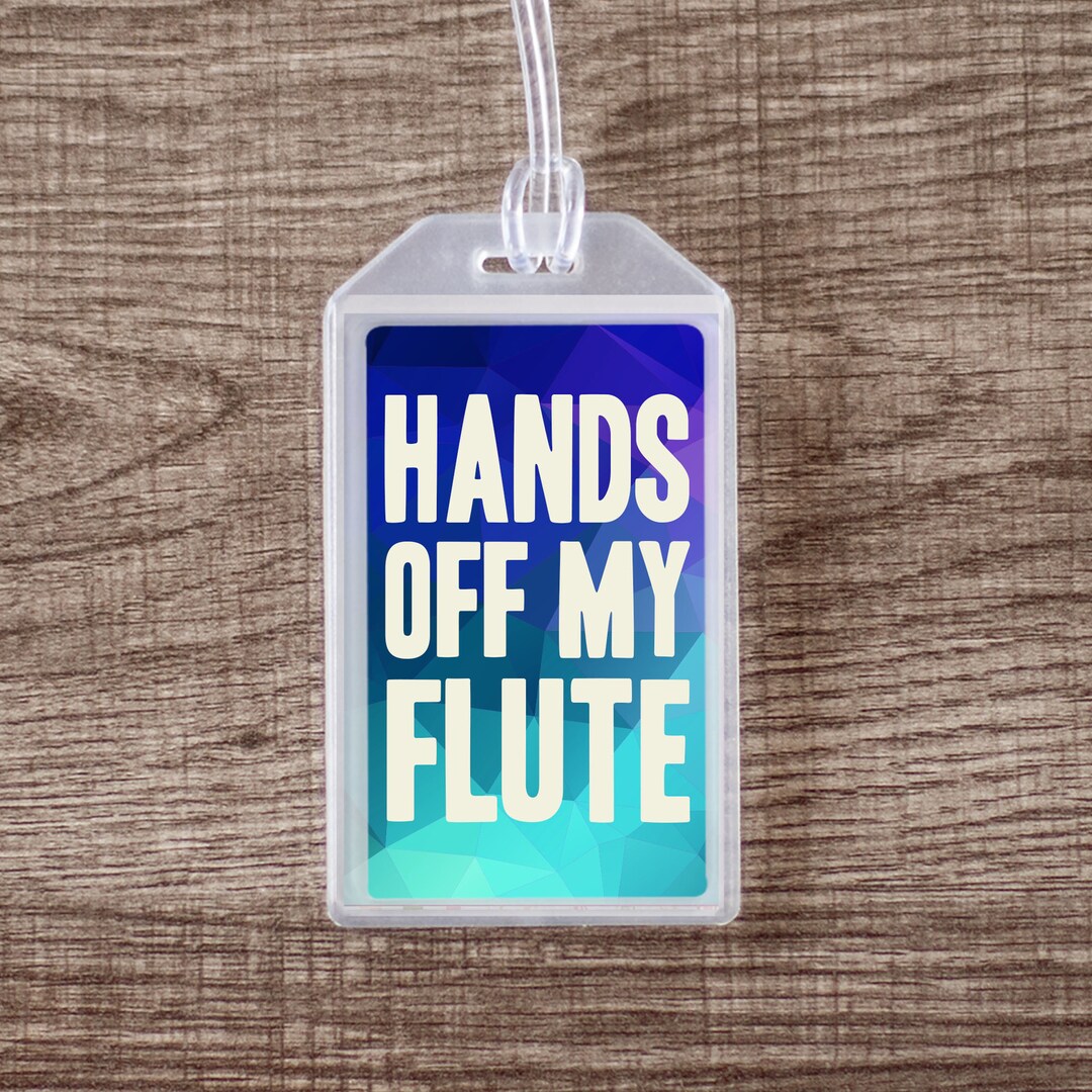 Hands off My Flute Musical Instrument Case ID Luggage Tag - Blue - Etsy