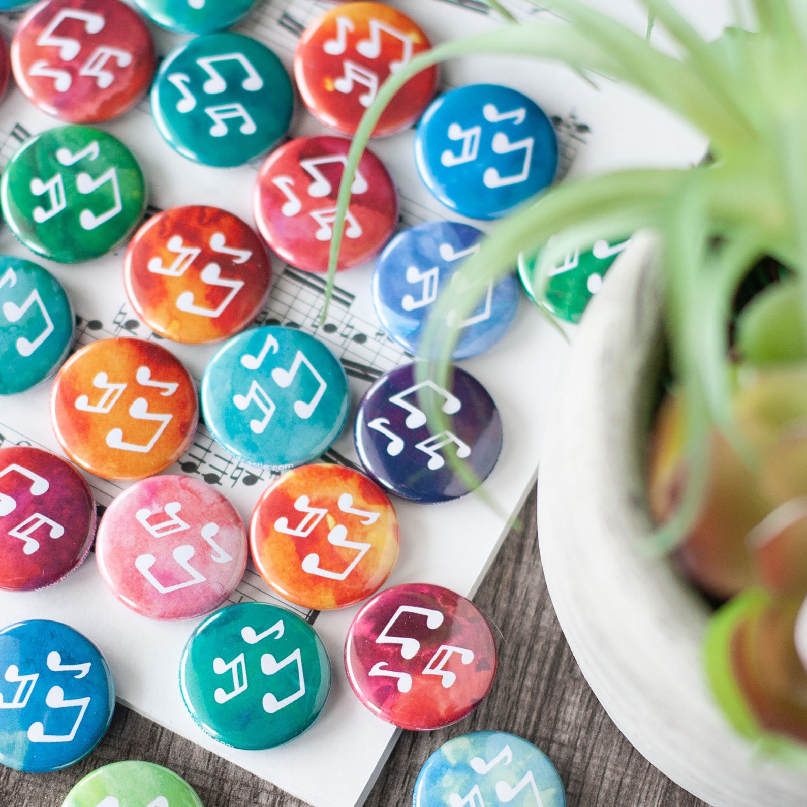Set of 35 Colorful Music Note Buttons or Magnets Music - Etsy