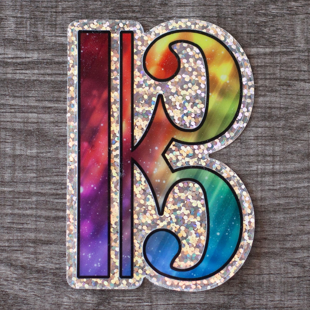 Alto Clef Sticker | Rainbow Glitter Holographic Stickers for Musicians ...