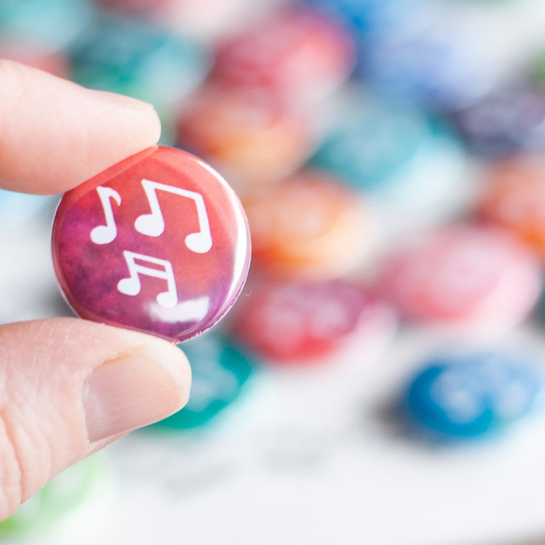 Set of 35 Colorful Music Note Buttons or Magnets Music - Etsy