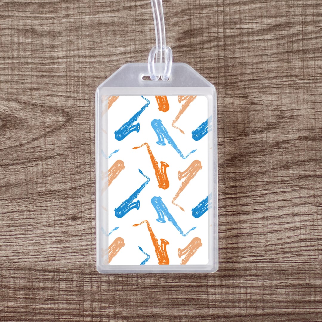 Saxophone Instrument ID Case Tag - Orange and Blue - Etsy