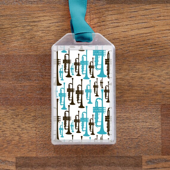 Musical Instrument Case ID Luggage Tag for Trumpet Blue and | Etsy