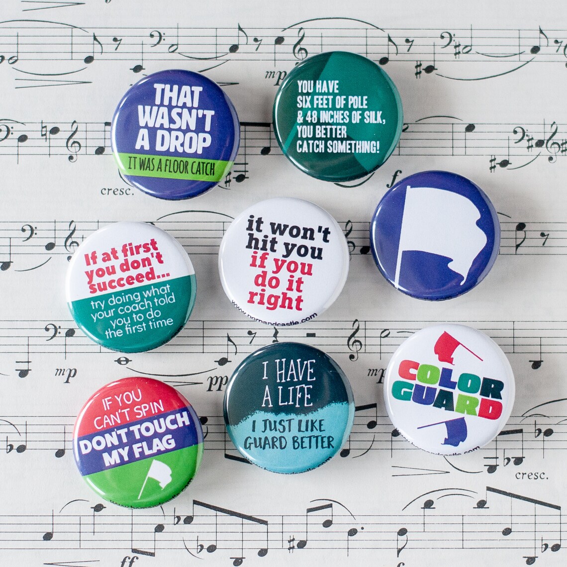 Colorguard Buttons - Multi Size Set of 28 Marching Band Colorguard ...