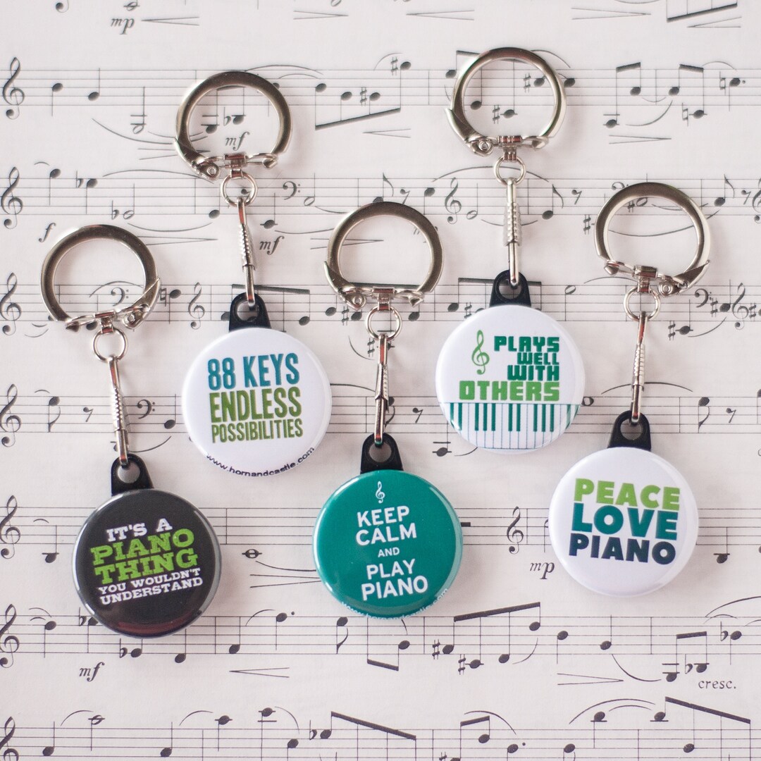 Piano Keychains | Set of Five Music Themed Piano Gifts | 1.25" Size - Etsy