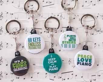 Marching Band Music Themed Button Keychains Gift Set of Five 1.25 Size ...
