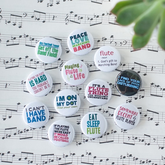 Flute and Marching Band Button Set / Set of 12 Flute 1 | Etsy