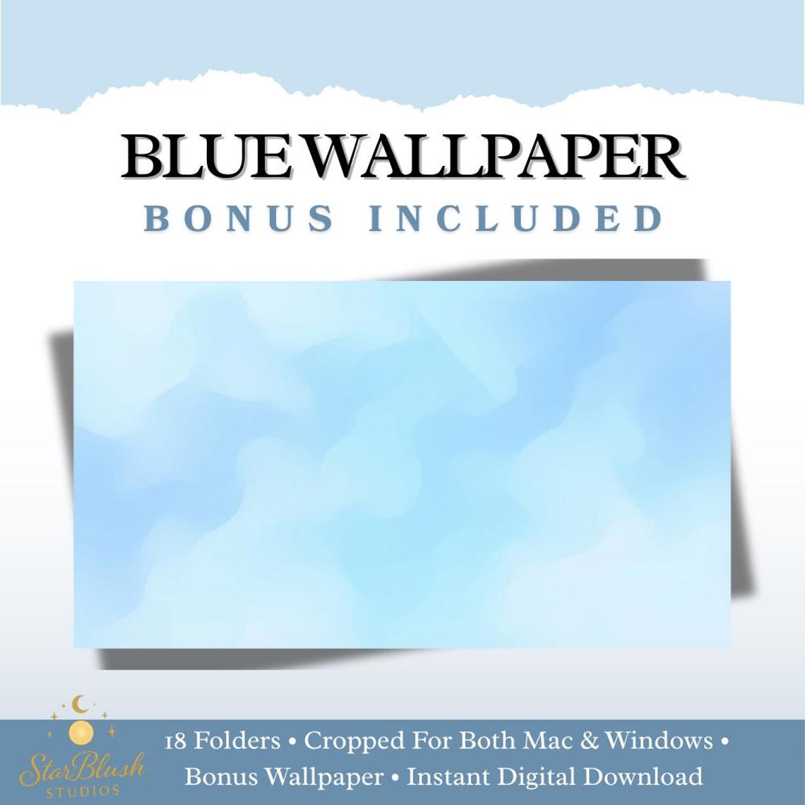 Blue Desktop Folder Icons | Mac & Windows, Bonus Wallpaper (digital ...
