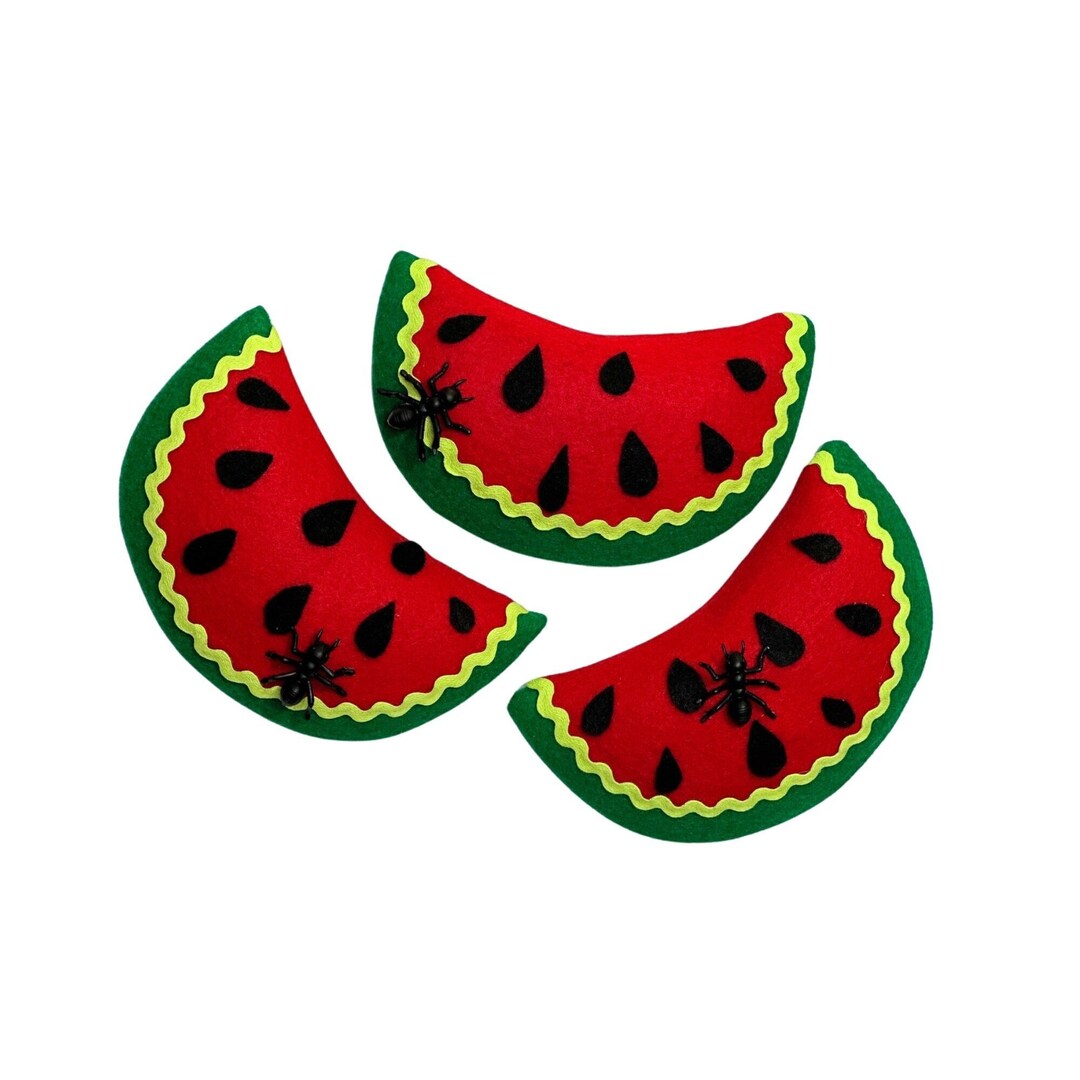 Set of 3 Stuffed Watermelon Slices With Ant Wreath Attachment or Wall ...