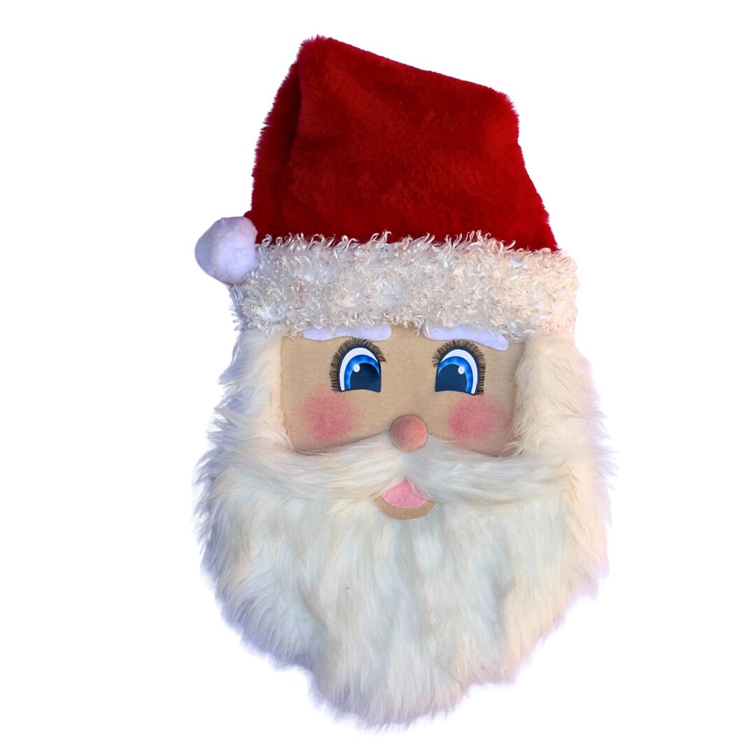 Santa Claus Face Wreath Attachment and Wall Decor, Whimsical Santa ...