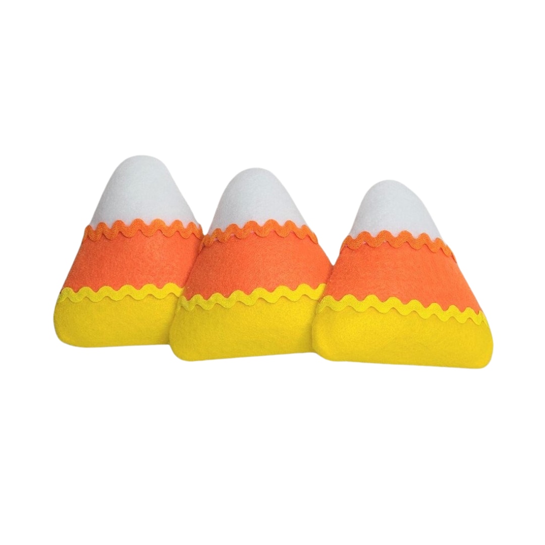 Set of 3 Mini Halloween Candy Corn Wreath Attachment With Chenille ...