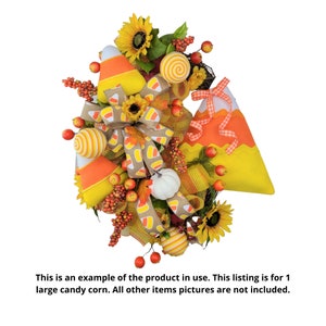 Set of 3 Halloween Candy Corn Wreath Picks, Glittered Candy Corn ...