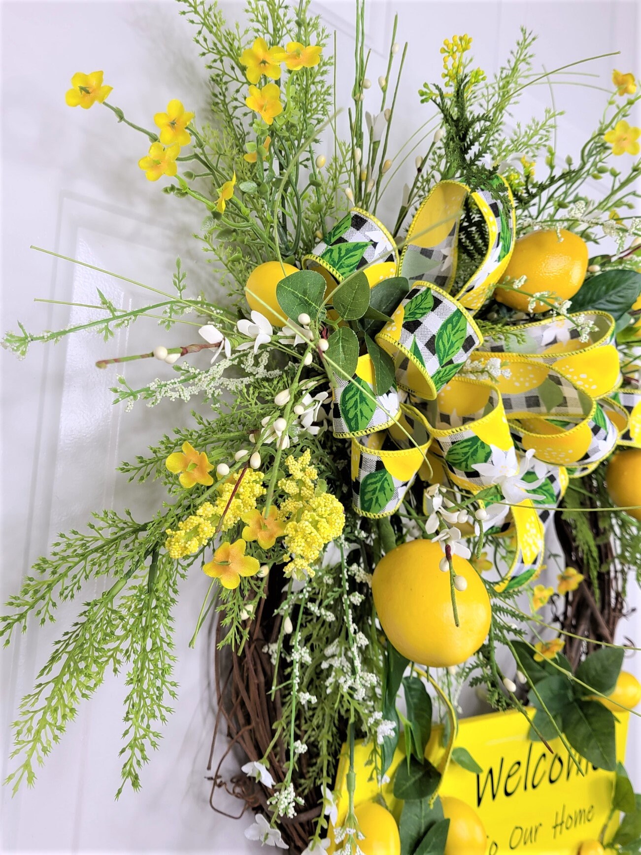 Lemon Spring Wreath, Summer Home Decoration, Lemon Kitchen Wreath ...