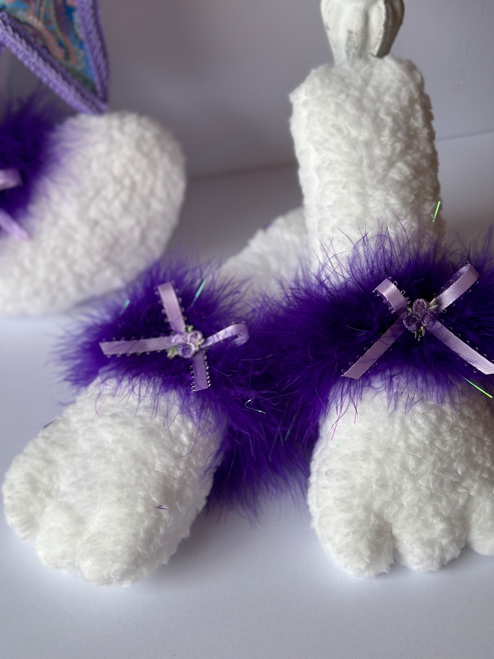 Spring Purple Paisley Plush Bunny Set With Posable Arms and Ears ...