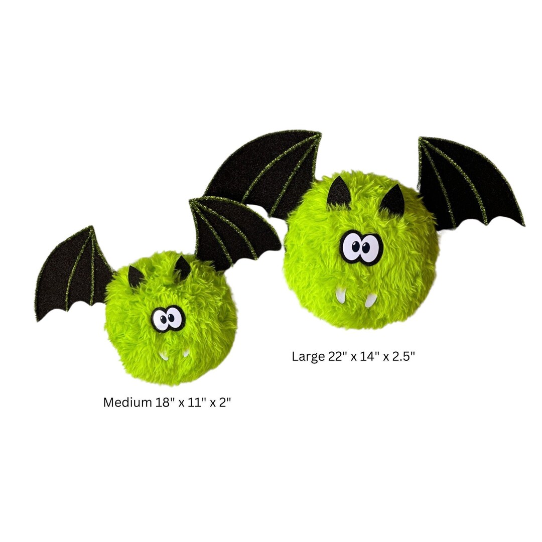 Fuzzy Bat Wreath Attachment With Sparkling Black Wings, Whimsical ...