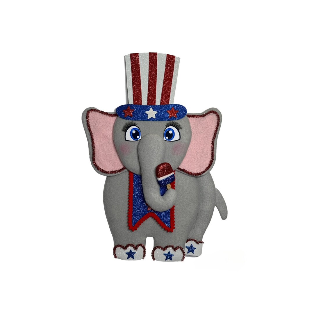 Patriotic Elephant Wreath Attachment, Patriotic Attachment & Wall Décor ...