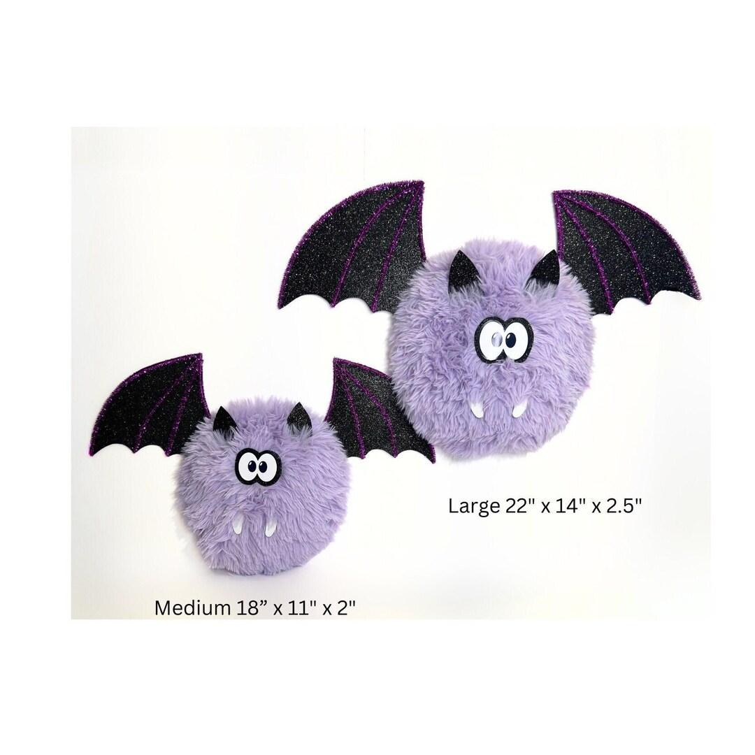 Fuzzy Bat Wreath Attachment With Sparkling Black Wings, Whimsical ...