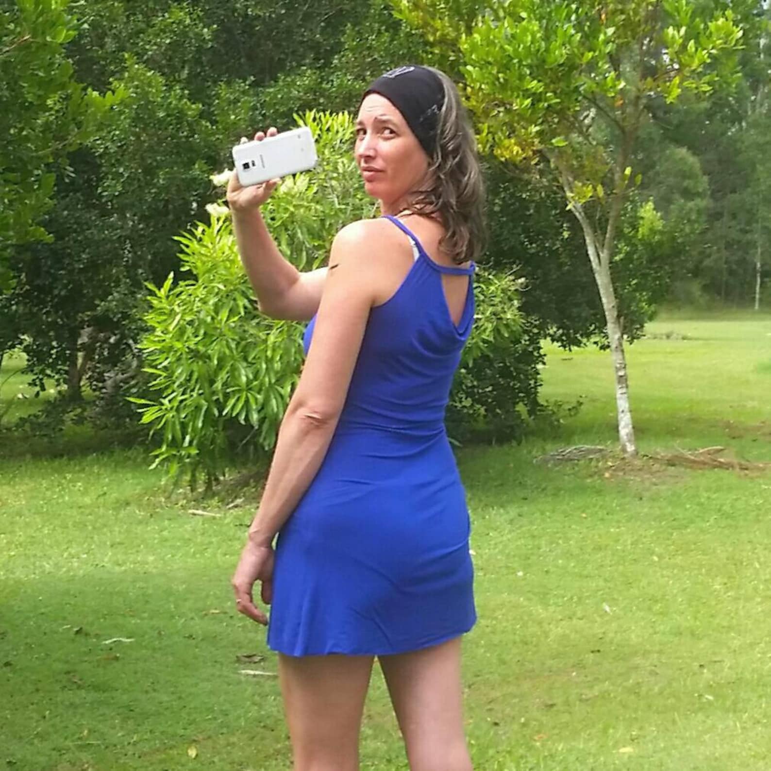 Soft Stretchy Low-back Mini Dress in Royal Blue Bamboo Fabric. - Etsy