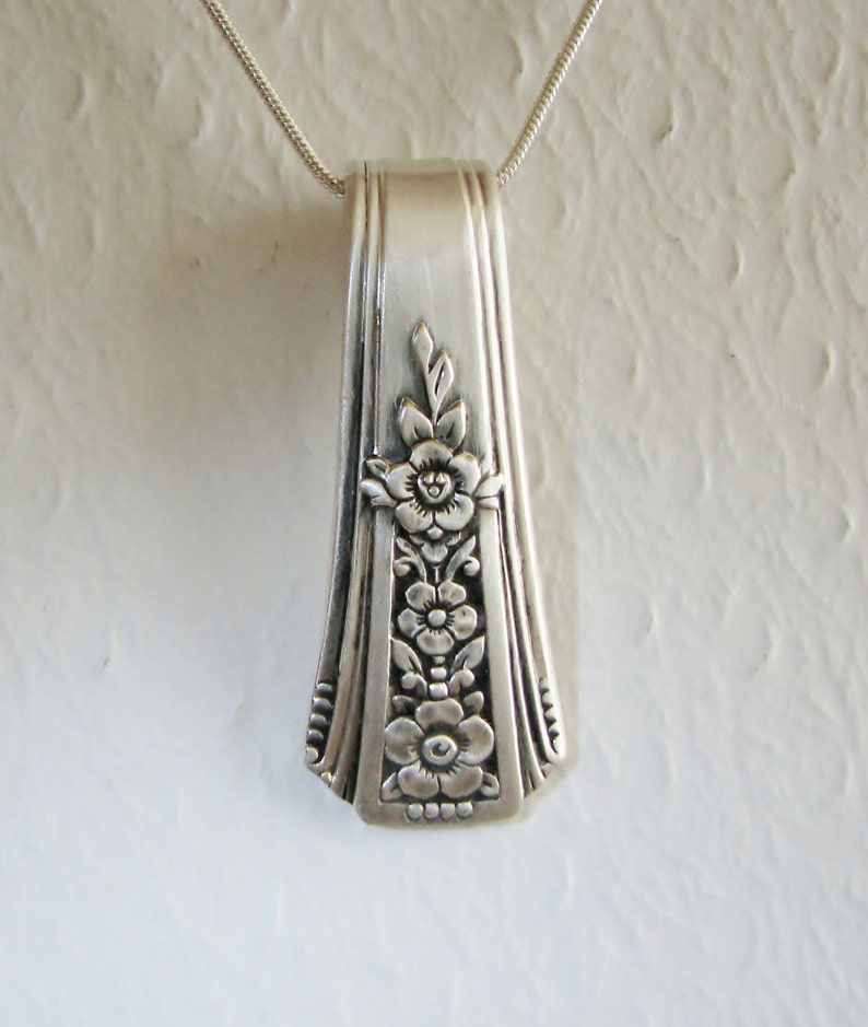 Vintage Spoon Necklace, Spoon Pendant, Fortune 1939, Silverware Jewelry ...