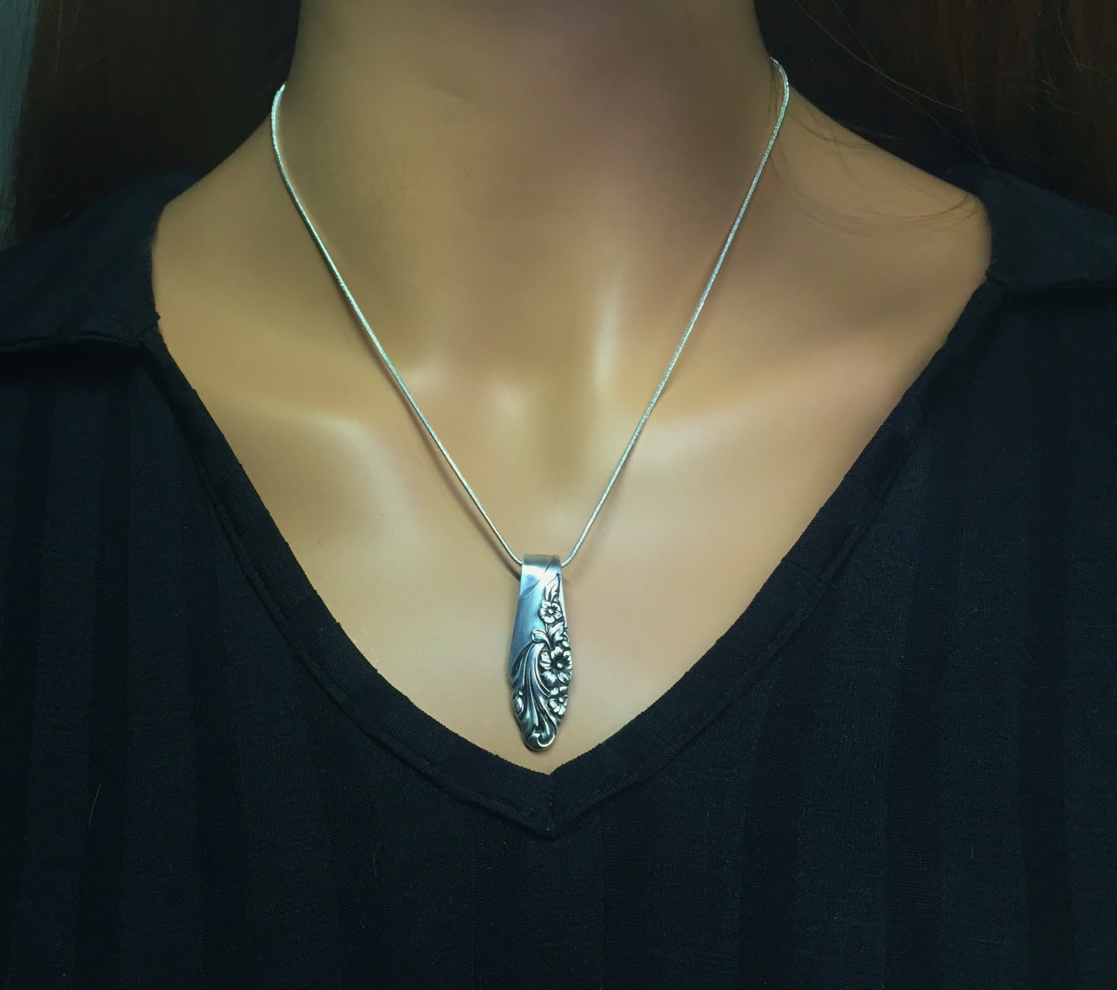 Spoon Handle Necklace Pendant Silverware Jewelry | Etsy