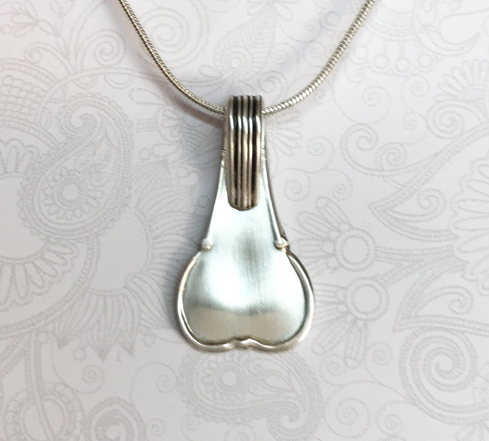 Scarab Spoon Necklace, Rare Beetle Pendant, Silverware Jewelry, Antique ...