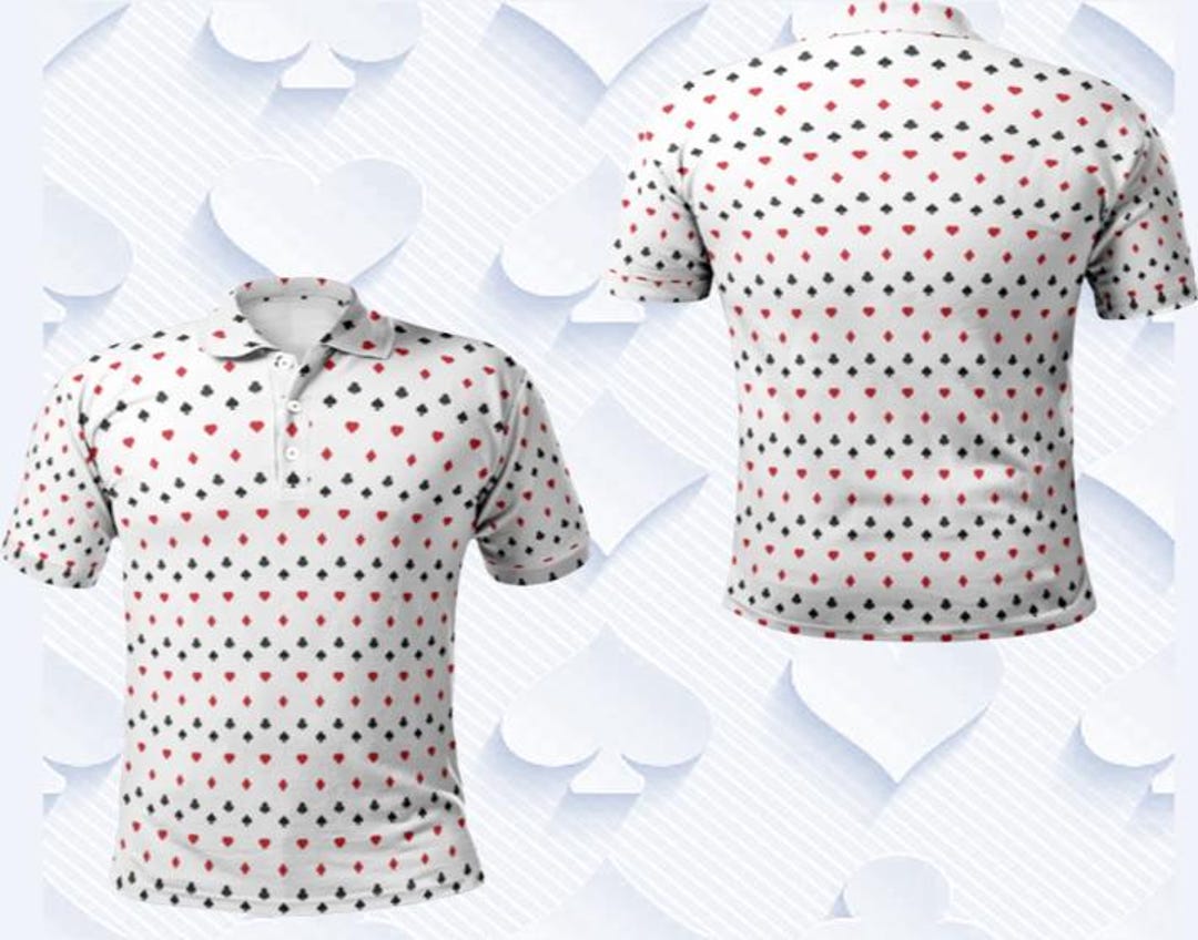 Golf Polo - Card Suits - Lucky - All Over Print - Fun - Etsy