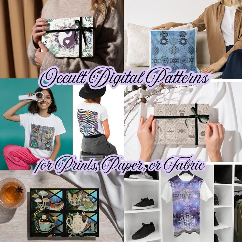 Occult Digital Pattern Pack, Seamless Pattern Wallpapers, Witchy ...