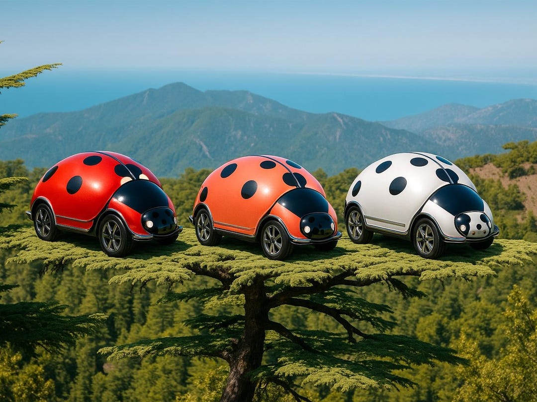 Ladybird Beetle Car Fantasy Art Print | Cedar Branch Insect Vehicle ...