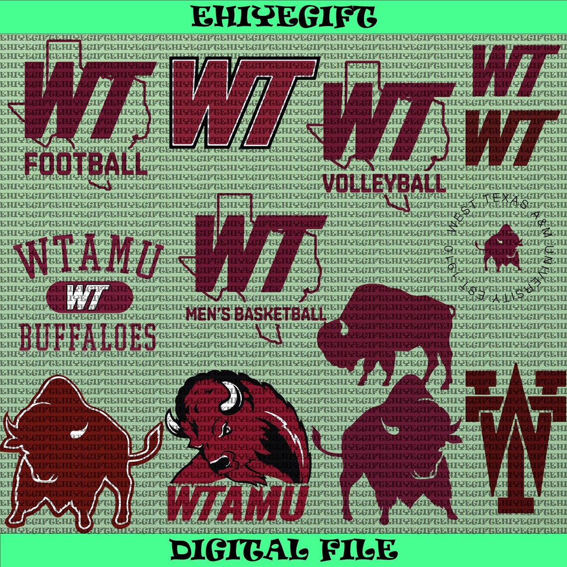 Layered West Texas A&M College SVG, Cricut, Buffaloes SVG, Athletics ...