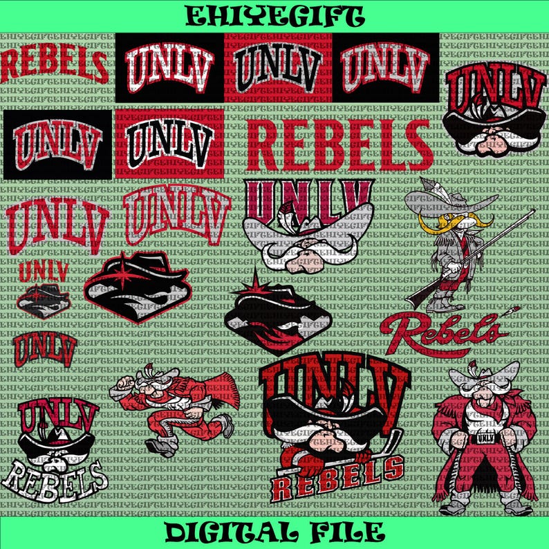 Layered UNLV College SVG, Rebels SVG, Athletics, Football, Basketball ...