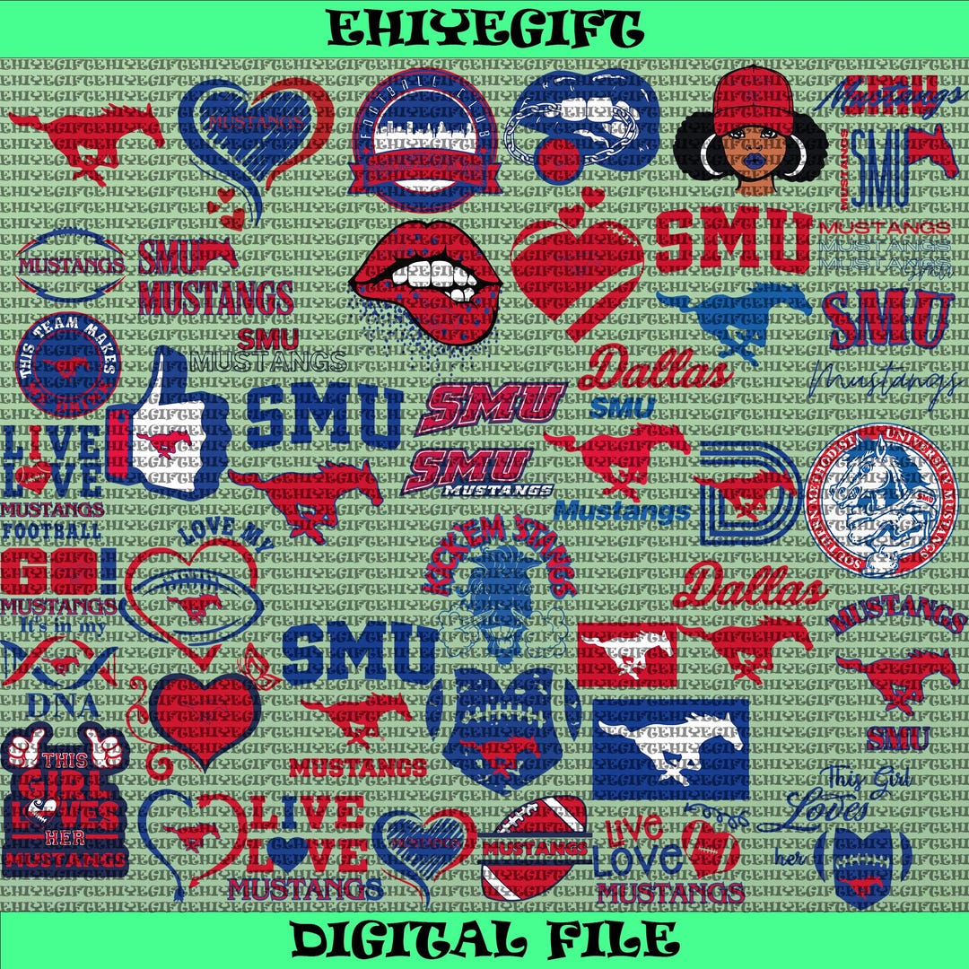 Layered Southern Methodist College SVG, Cricut, Mustangs SVG, SMU ...