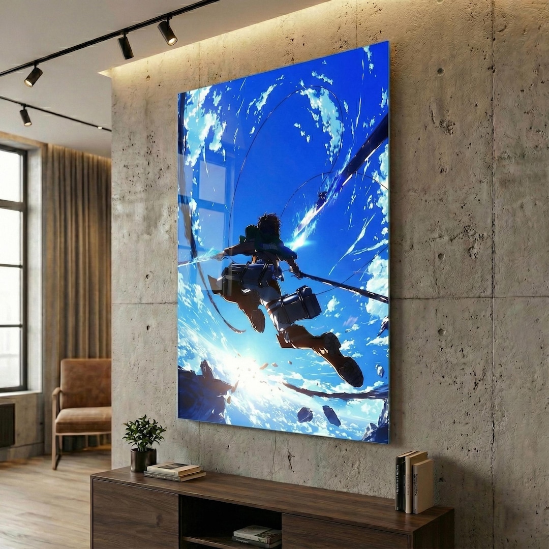 Attack on Titan Glass Wall Art, Anime Manga Poster, Japanese AOT ...
