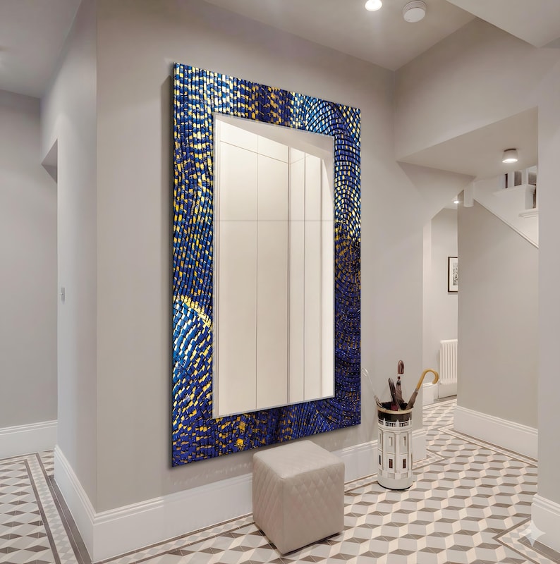 Espelho de parede grande e personalizável para hall de entrada, arte ...