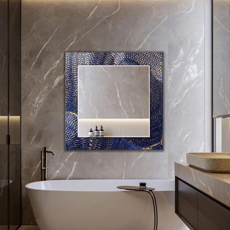 Espelho de parede grande e personalizável para hall de entrada, arte ...