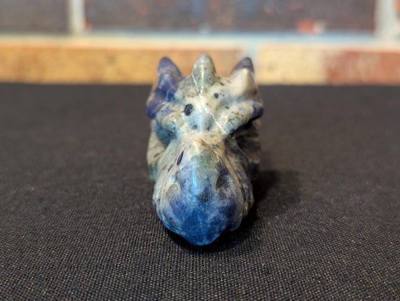 Gemstone Dragon Head Statue Sodalite Natural Hand Carved 7cm - Etsy