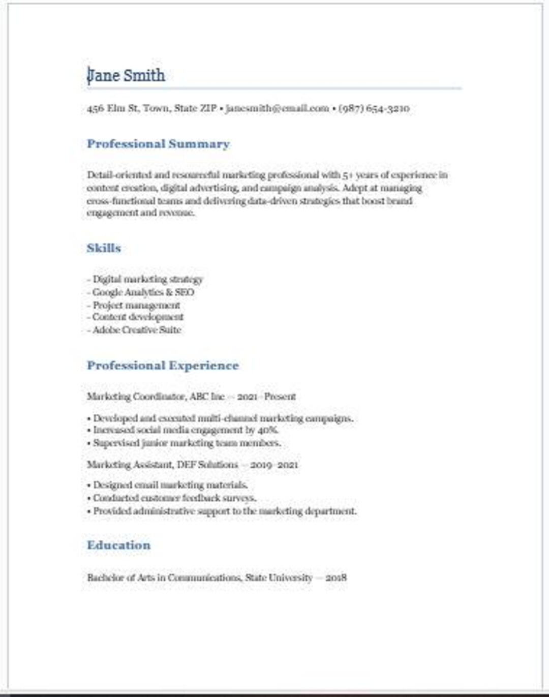 Editable Mid-level Resume Template | Ats-friendly | Instant Download - Etsy