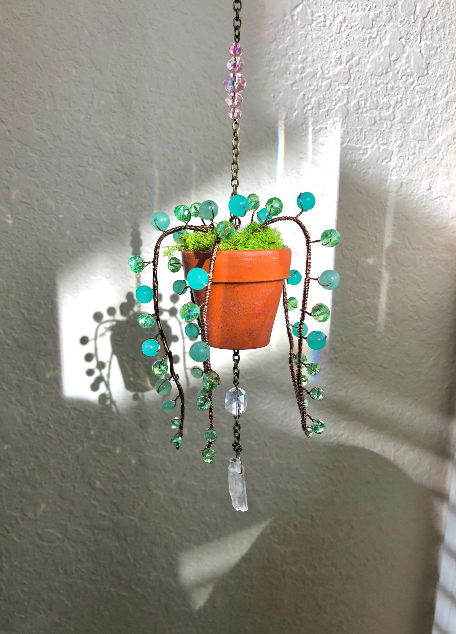 String of Pearls Beaded Forever Succulent Suncatcher, Crystal Decor ...