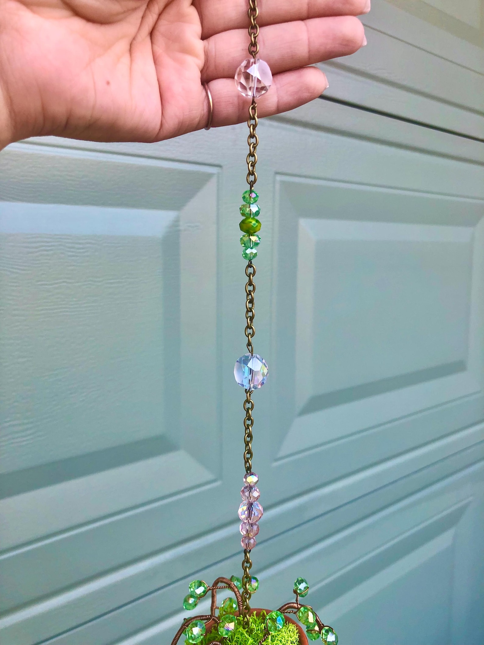 String of Pearls Beaded Forever Succulent Suncatcher, Crystal Decor ...