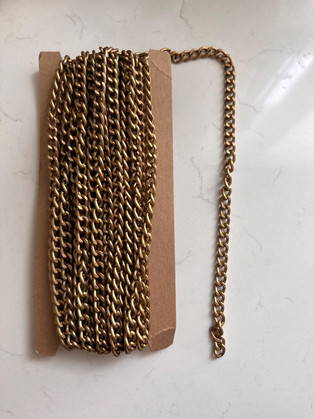 Antique Brass Curb Chain – 32 Feet | Chunky Vintage Style Chain for ...