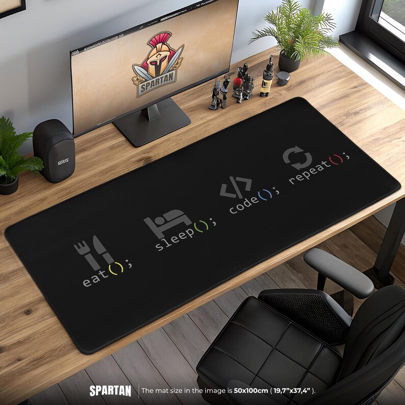 Eat Sleep Code Repeat Mouse Pad – Minimalist Programmer Desk Mat With ...
