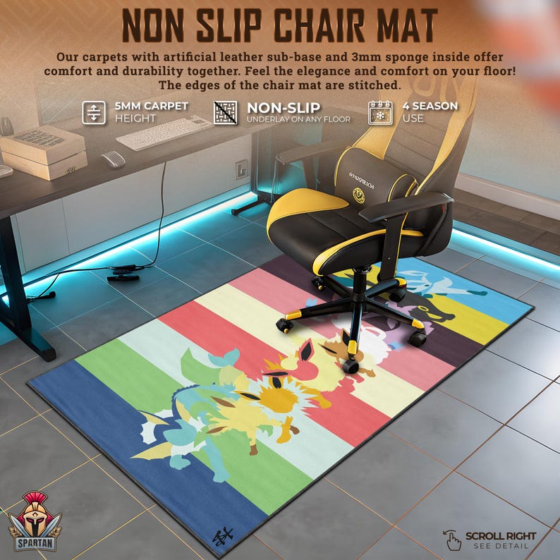 Pokemon Eeveelutions Mouse Pad - Eevee Vaporeon Jolteon Umbreon Gaming ...