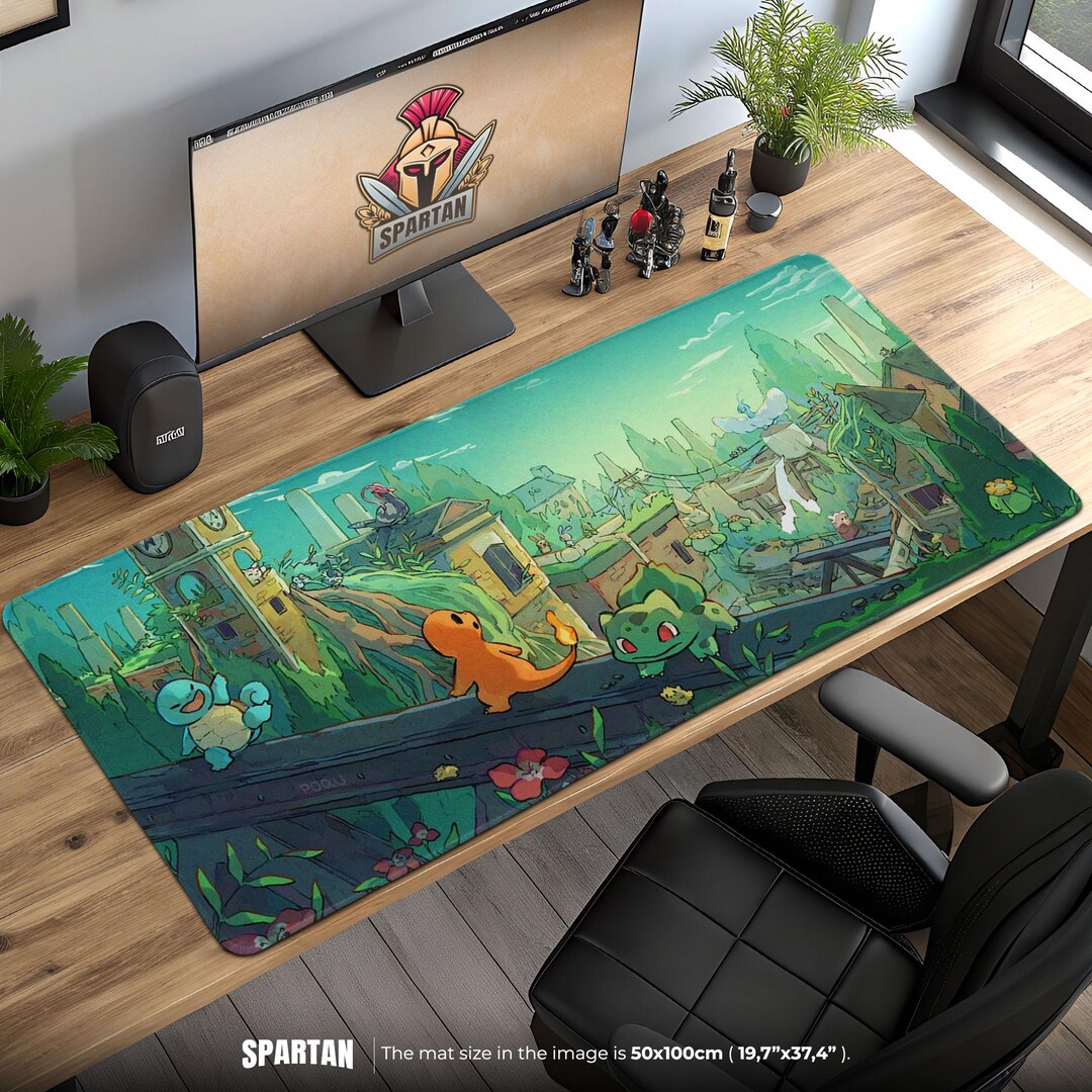 Pokemon Forest Town Mouse Pad – Bulbasaur, Gardevoir & Charmander Art ...