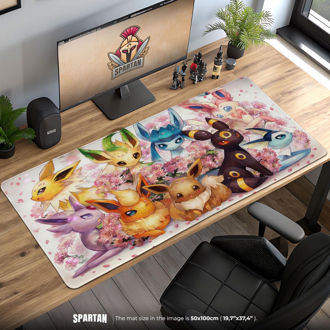 Eevee Evolutions Sakura Mouse Pad - Kawaii Pokémon Gaming Desk Mat ...