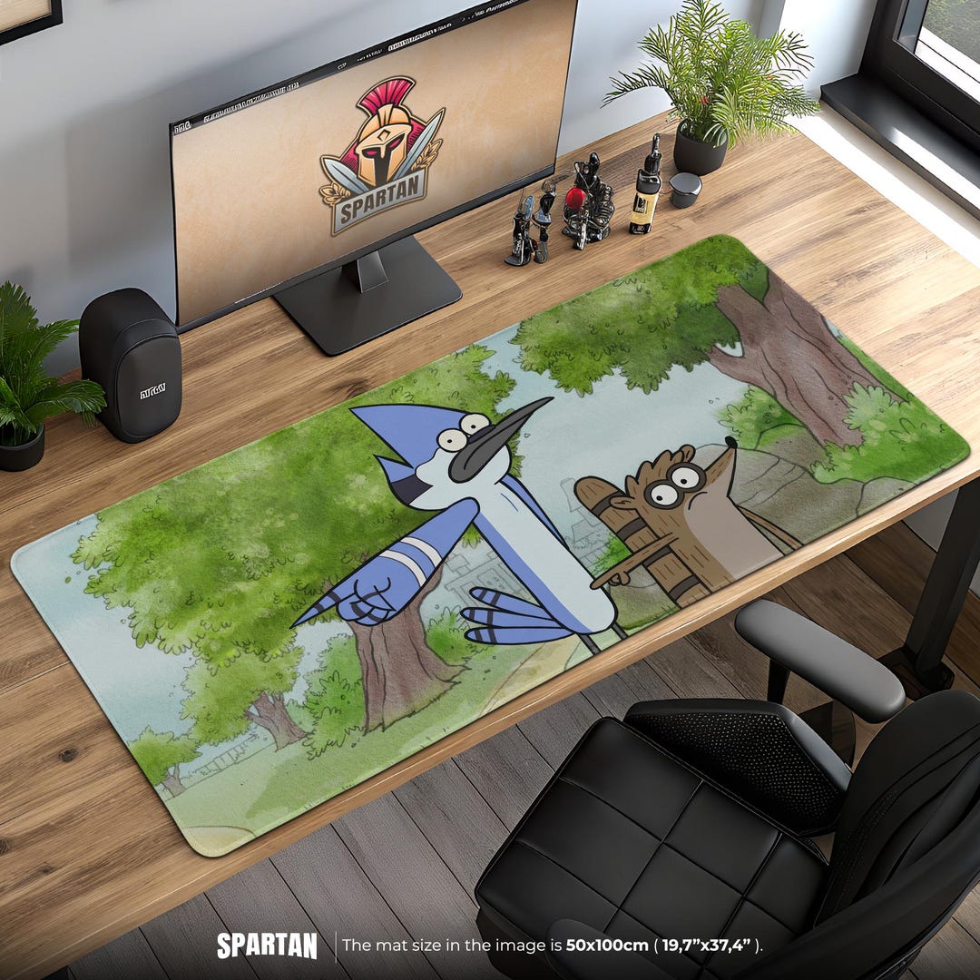 Regular Show Mouse Pad | Mordecai & Rigby Funny Moment Desk Mat ...