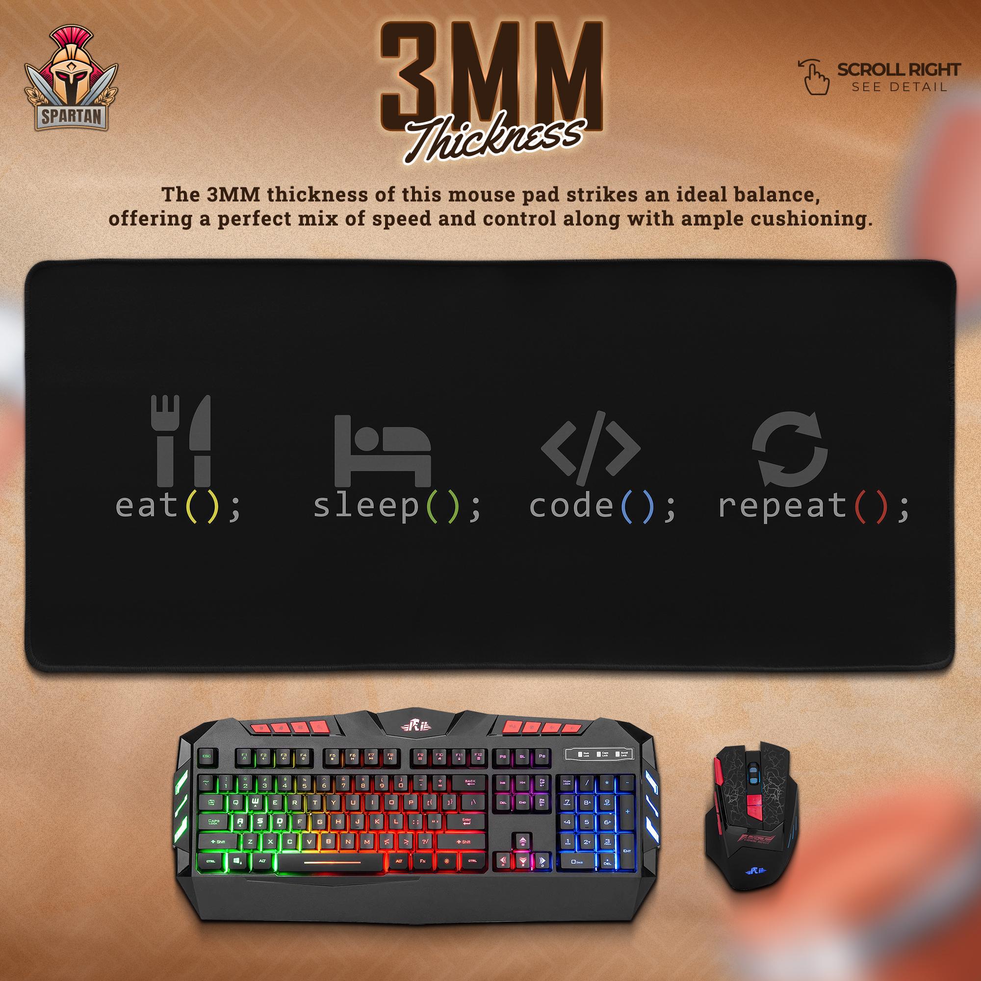 Eat Sleep Code Repeat Mouse Pad – Minimalist Programmer Desk Mat With ...