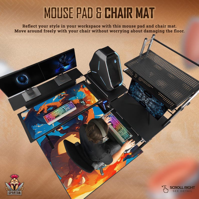 Charizard Flame Burst Desk Mat – Epic Pokémon Dragon Mouse Pad, Fire ...